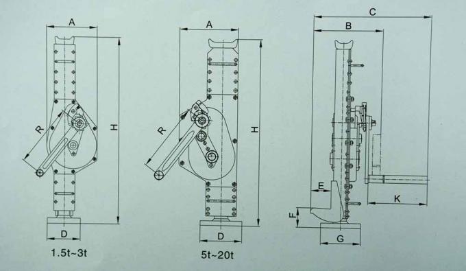 Industrial Jack with Double Pawl Brake System 3t Rated Capacity Light ...