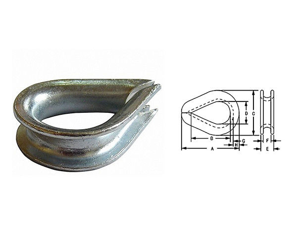 Industrial Hoist Accessories Wire Rope Thimble DIN 6899 Type 1 inch