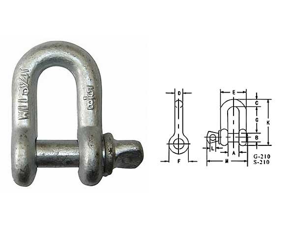 U.S. Hoist Accessories Round Pin Anchor Chain Shackle